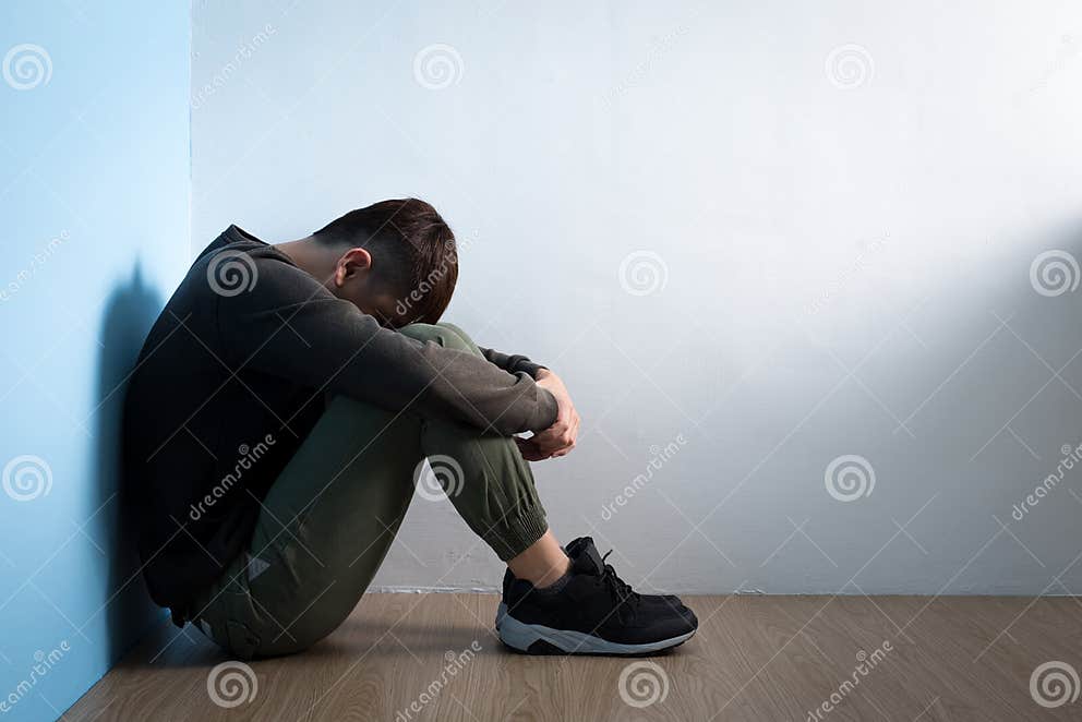 Depression Man Sit on Floor Stock Image - Image of chinese, house: 85387763