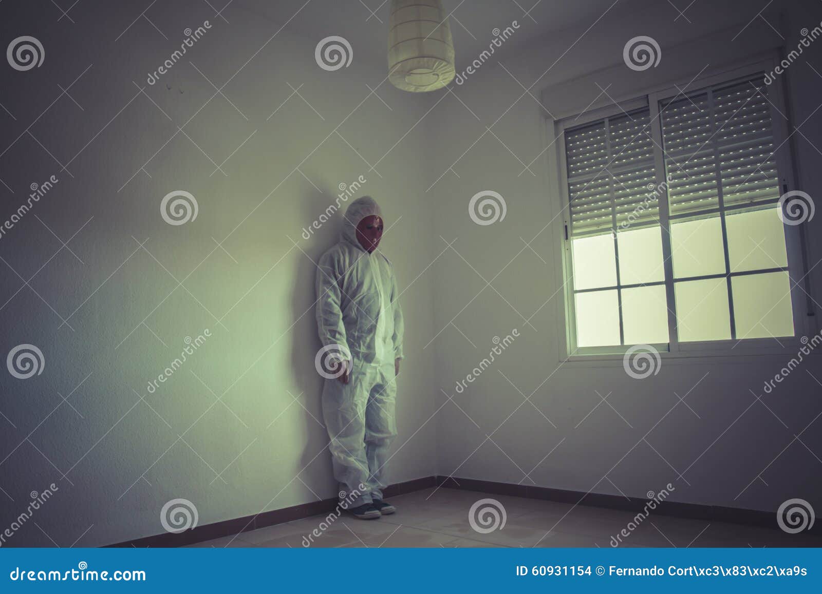 Depression, Mental Disorders, Man with Red Mask and White Paper Stock ...