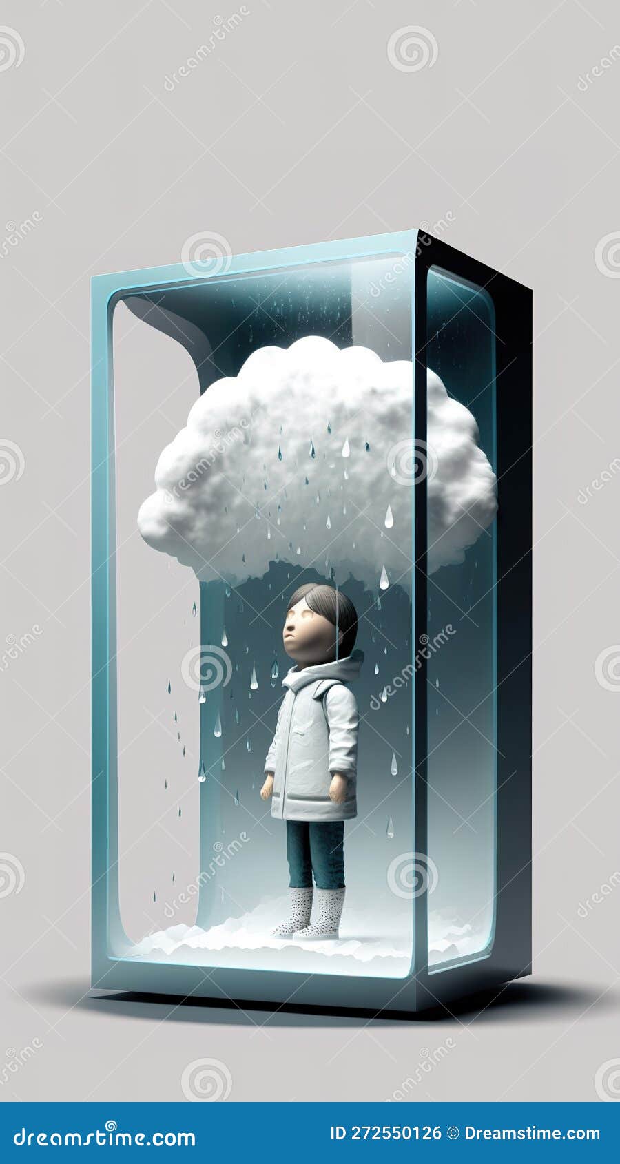 Depression and Mental Health 3D Illustration. Stock Illustration ...