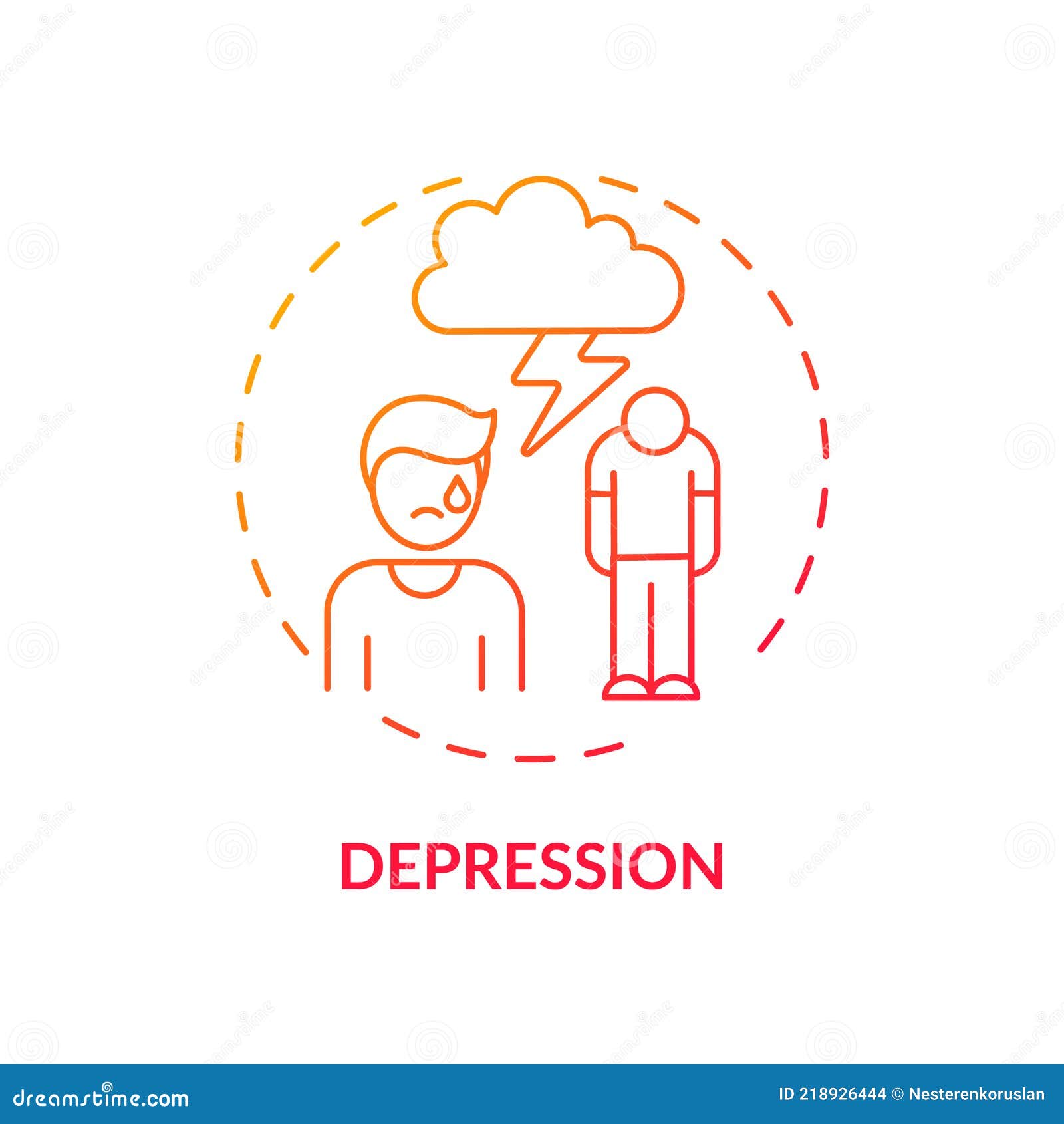 Depression Red Gradient Concept Icon Stock Vector - Illustration of ...