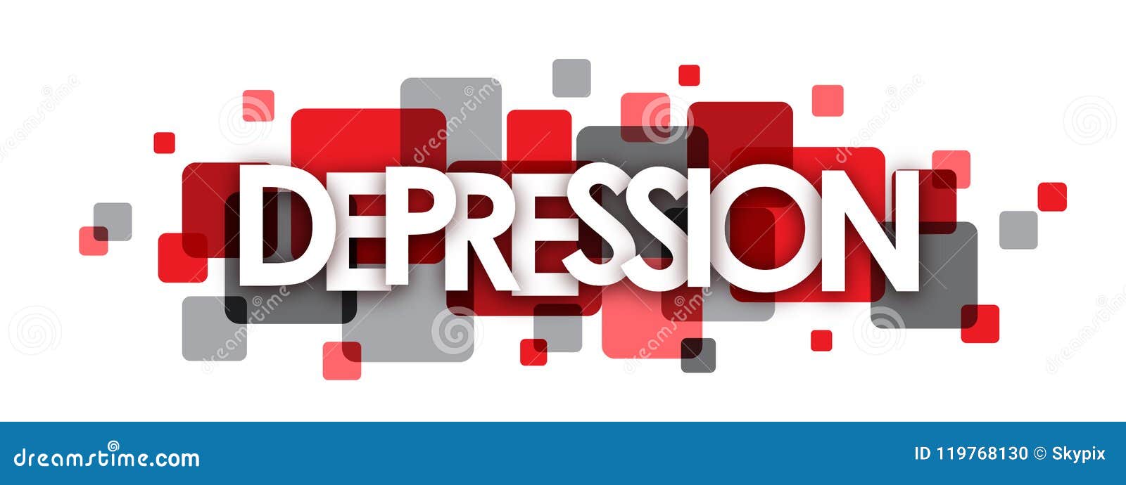 DEPRESSION Red and Grey Overlapping Squares Banner Stock Vector ...