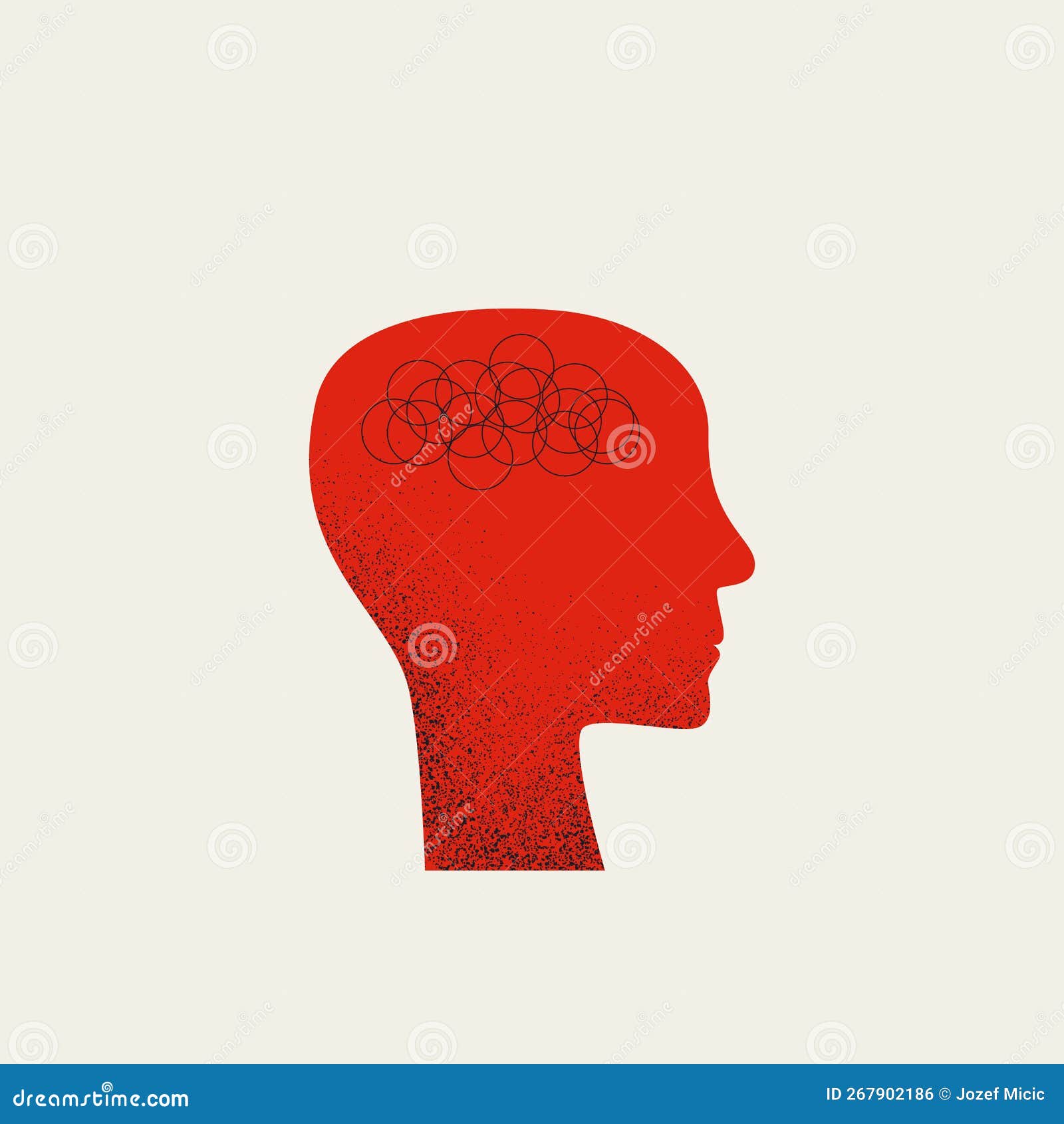Depression Symbol, Vector Concept. Brain with Dark Thoughts. Mental ...