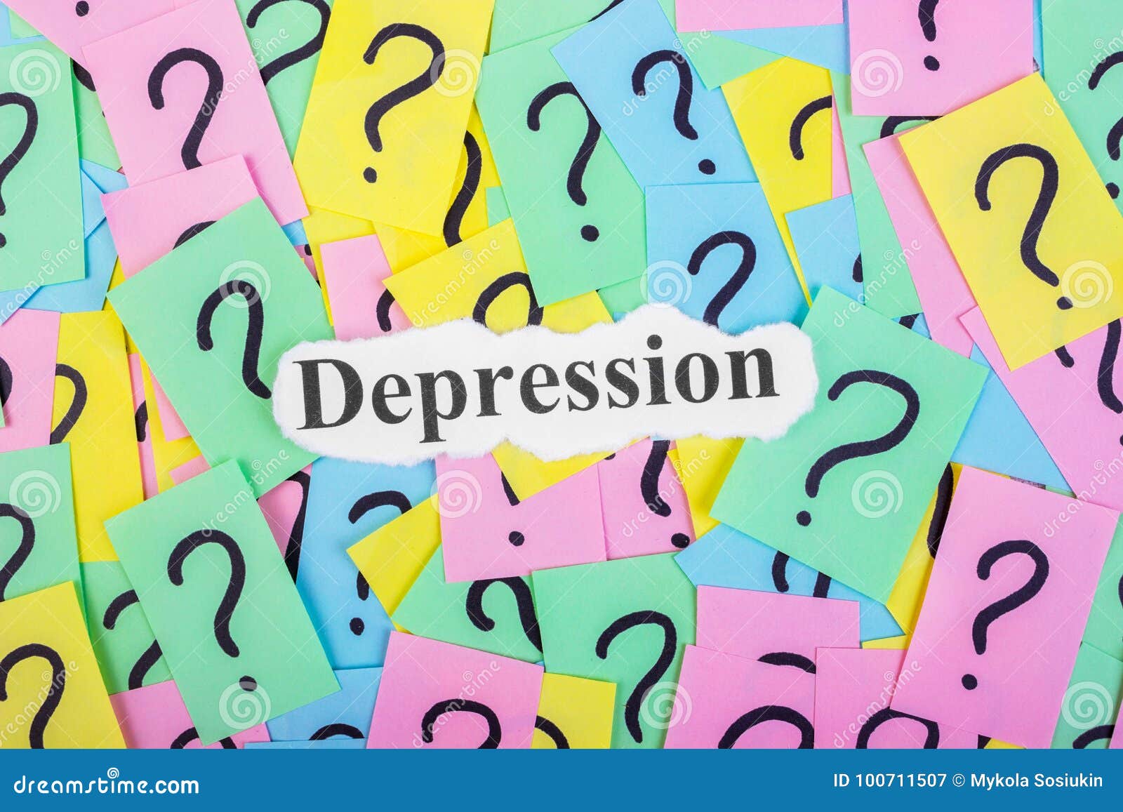 Depression Syndrome Text on Colorful Sticky Notes Against the ...
