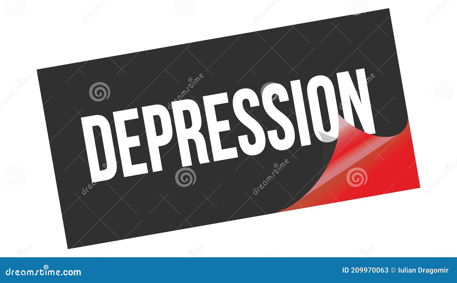 DEPRESSION Text on Black Red Sticker Stamp Stock Illustration ...