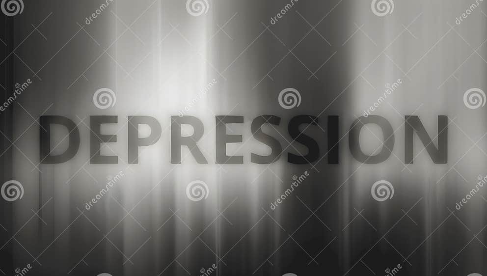 Depression Text Sad Black and White Background Stock Illustration ...