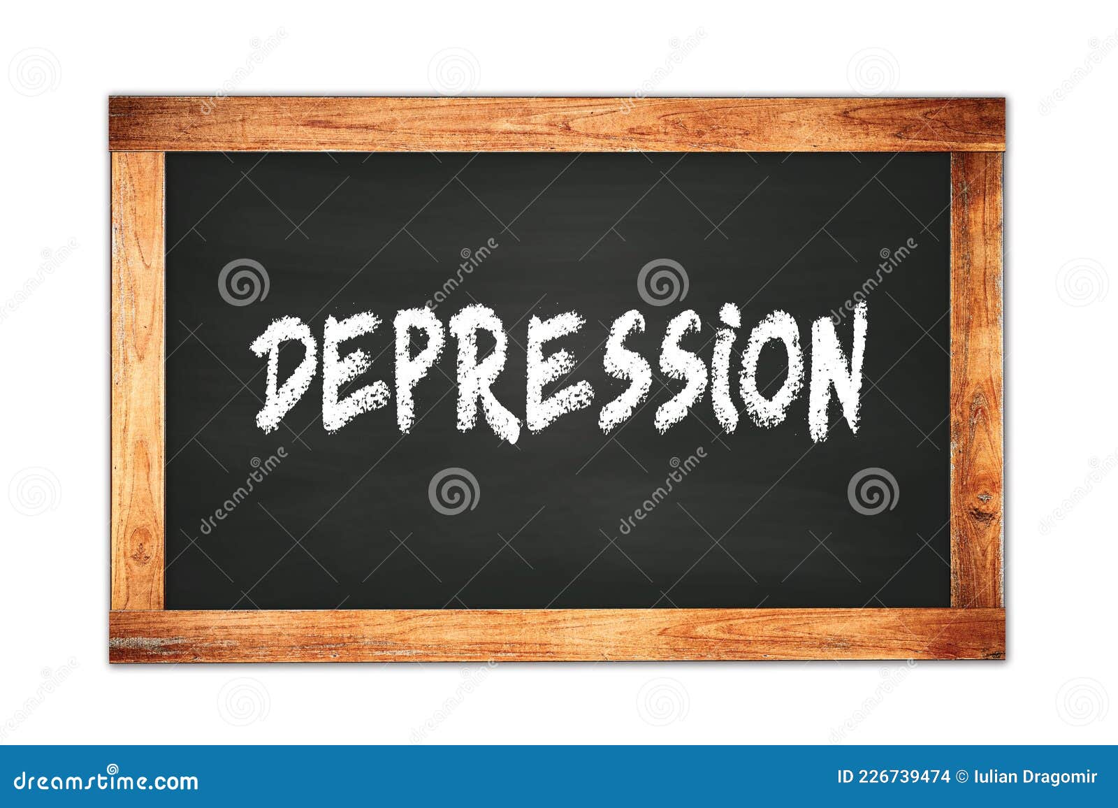 DEPRESSION Text Written on Wooden Frame School Blackboard Stock Photo ...