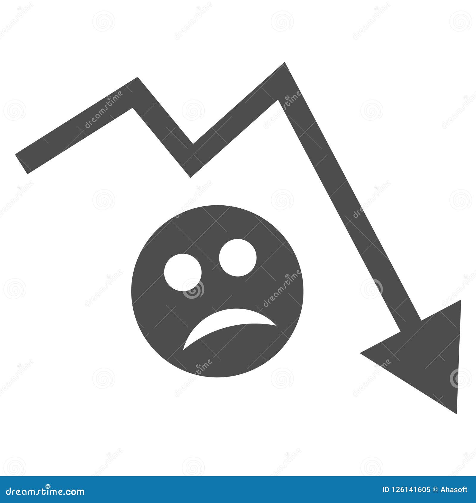 Depression Trend Arrow Flat Icon Stock Vector - Illustration of ...