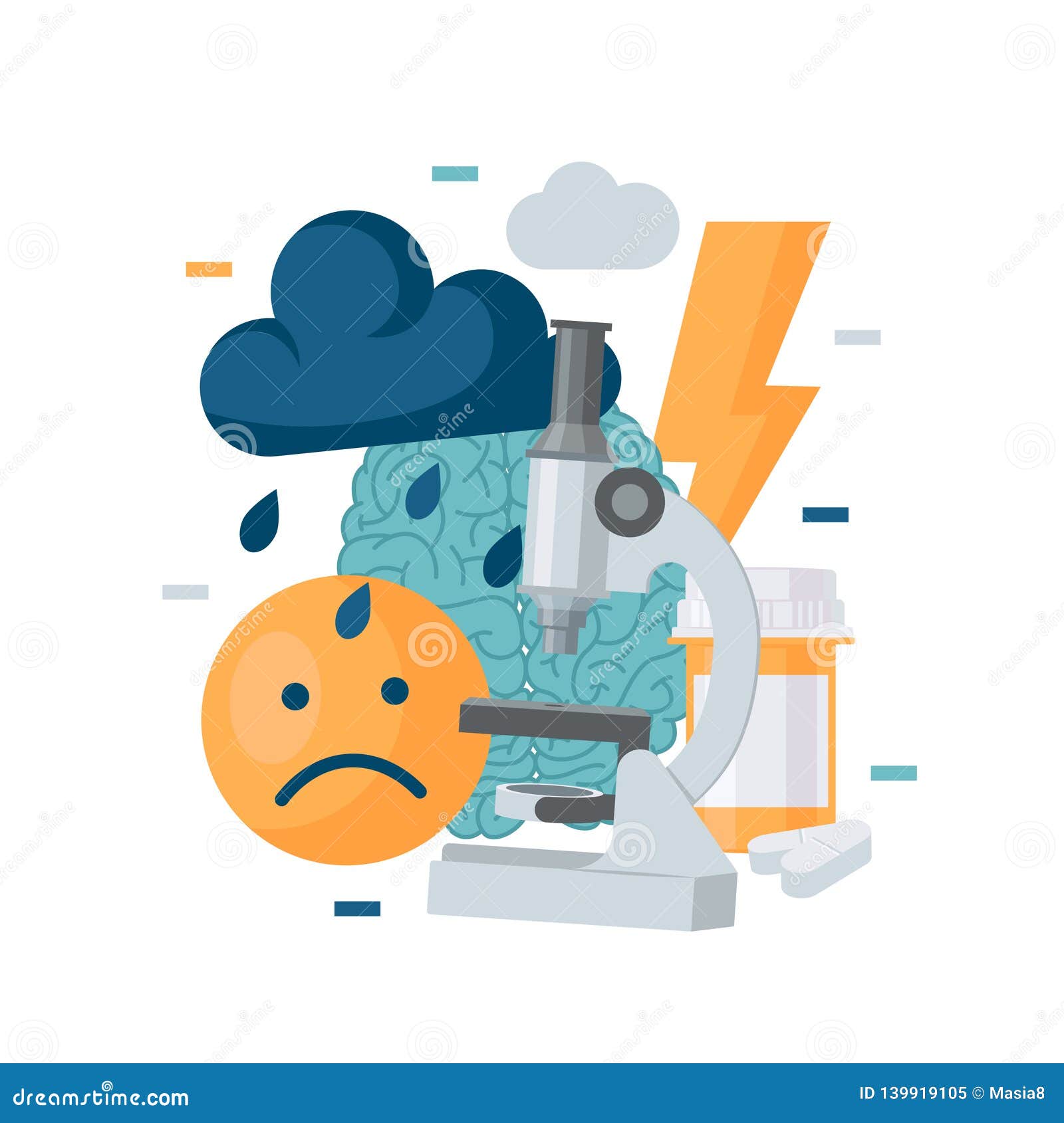 Depression Vector Concept in Simple Flat Style Stock Vector ...