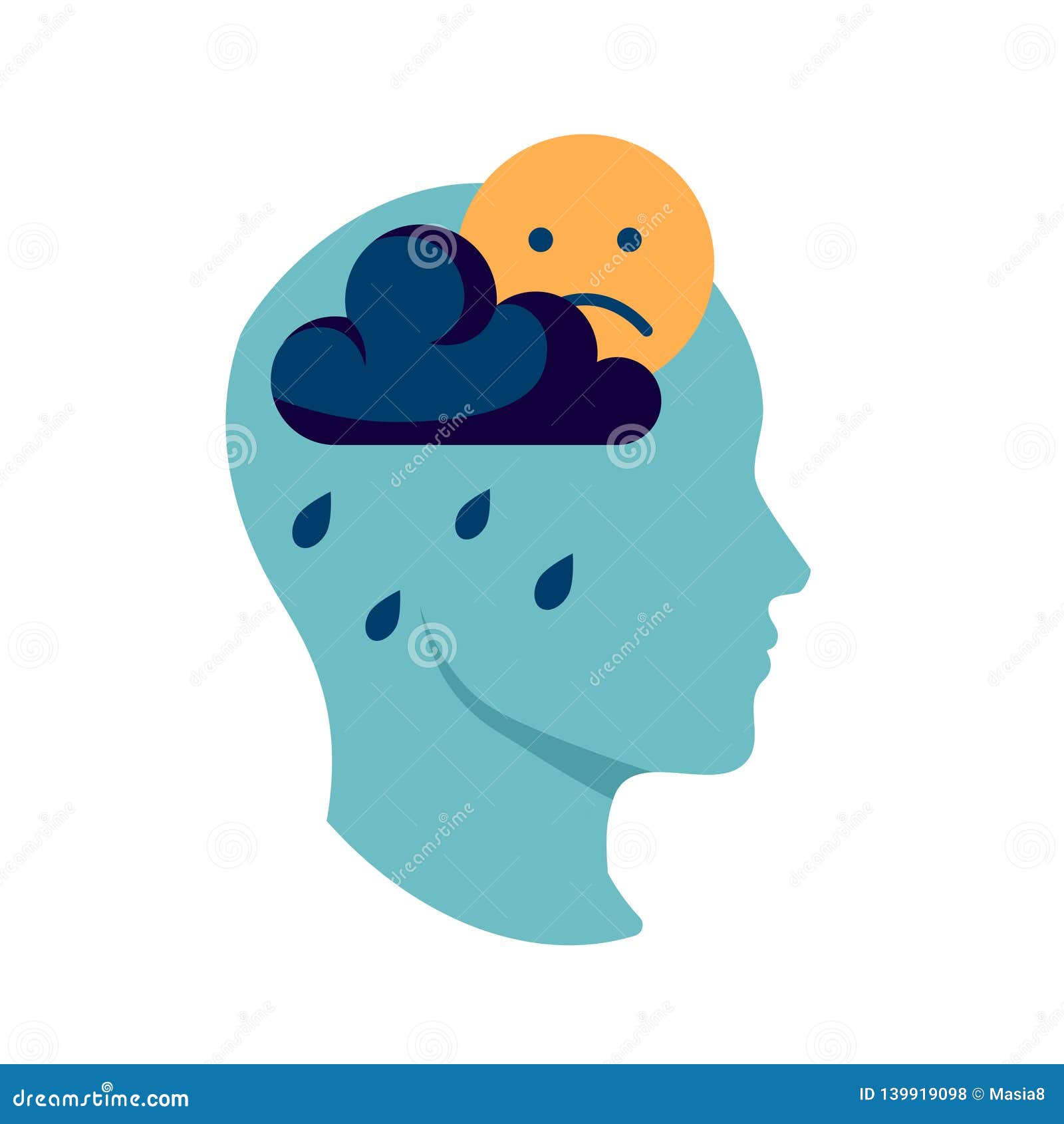 Depression Vector Concept in Simple Flat Style Stock Vector ...