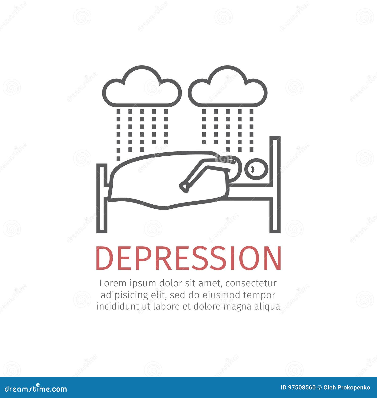 Depression. Vector Icon for Web Graphic. Stock Vector - Illustration of ...