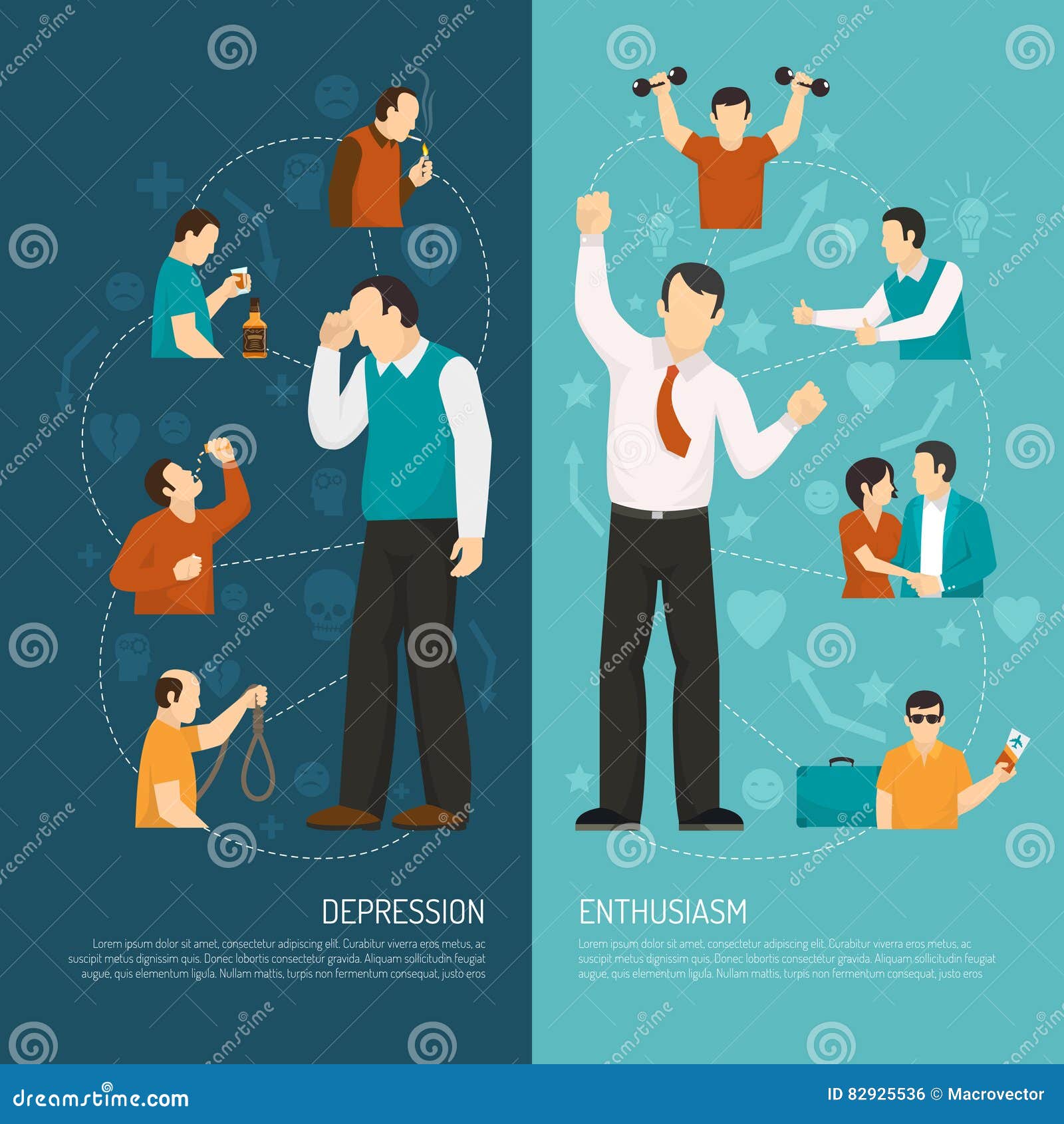 Depression Vertical Banners Stock Vector - Illustration of card, health ...