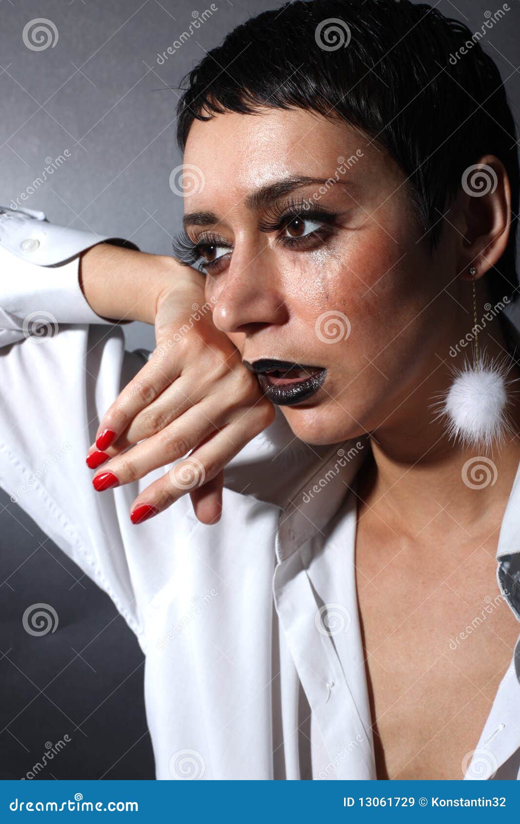 Depression Woman with Tears Stock Image - Image of alone, depressed ...
