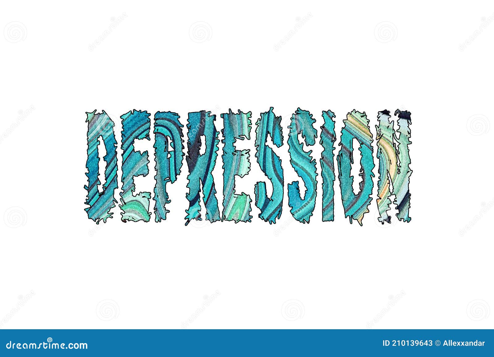 Depression Word, Banner, Poster and Sticker Stock Illustration ...
