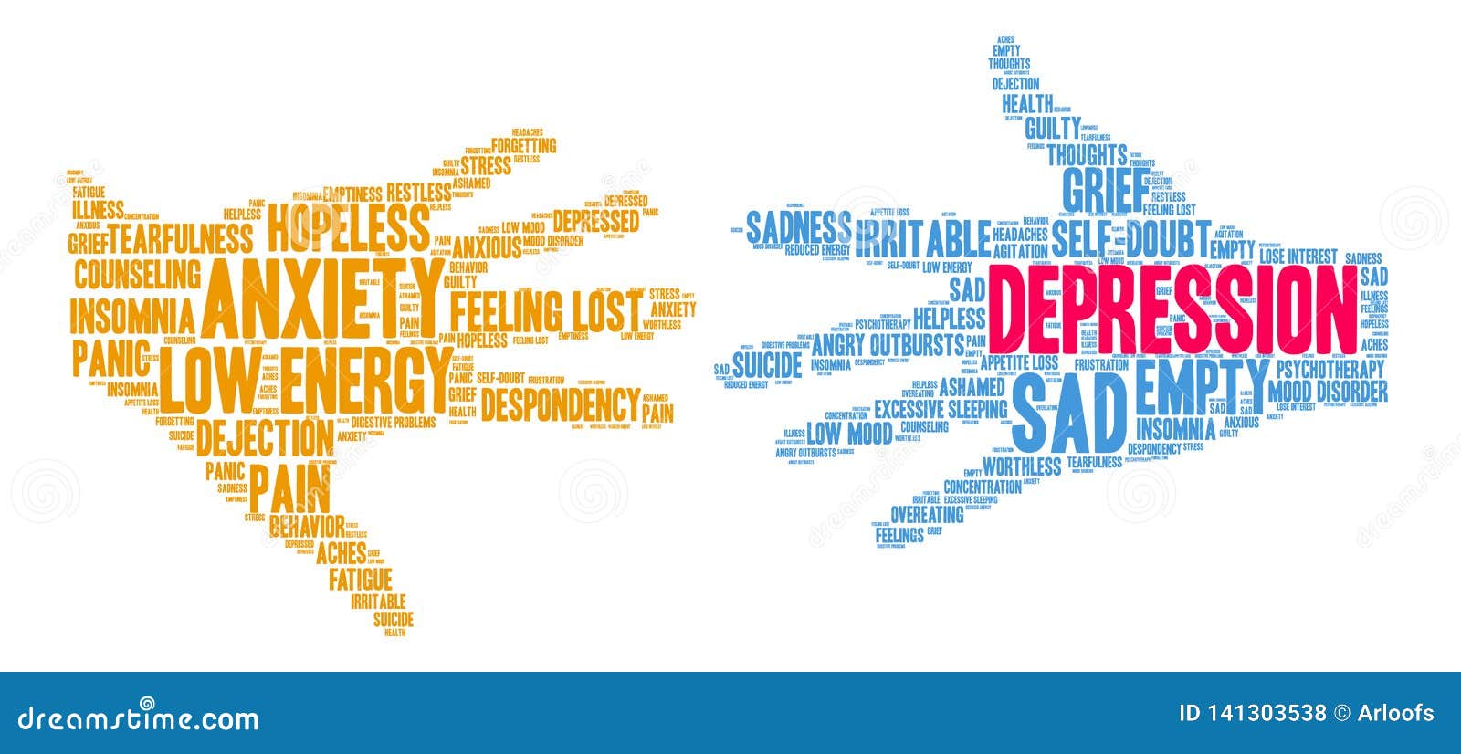 Depression Word Cloud stock vector. Illustration of anxious - 141303538