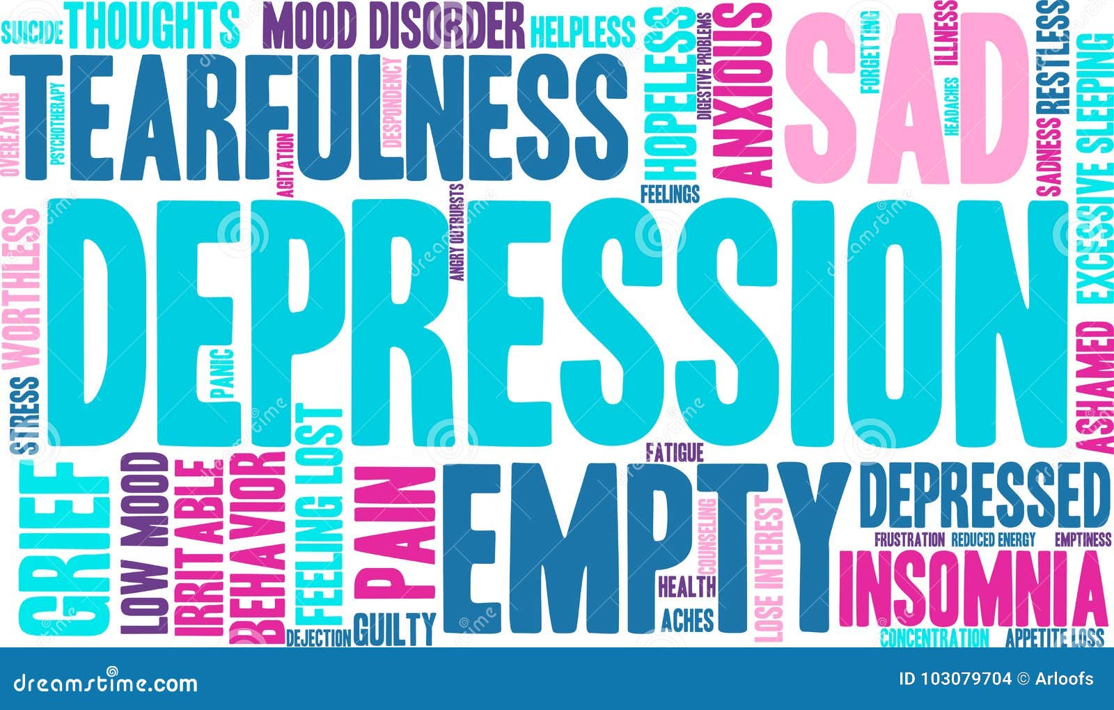 Depression Word Cloud stock illustration. Illustration of frustration ...