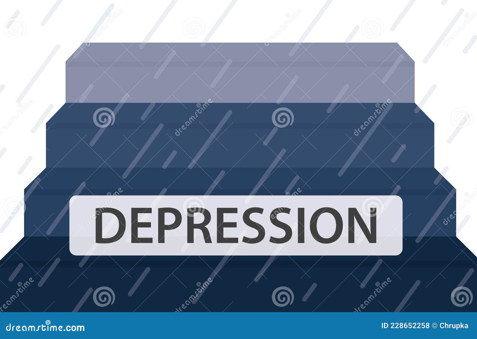 Depression Written on the Bottom of Stairs To the Dark Stock Vector ...