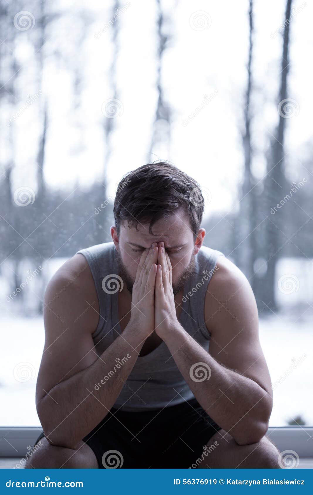 Depressive Morning after Wakeful Night Stock Image - Image of stressed ...