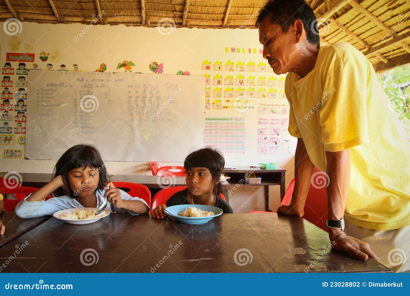 Deprived Children in the Classroom at Lunch Time Editorial Photography ...