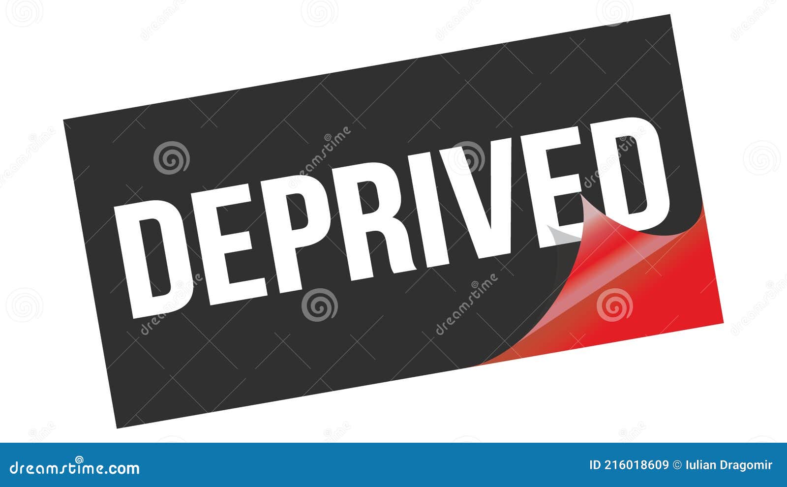 DEPRIVED Text on Black Red Sticker Stamp Stock Illustration ...