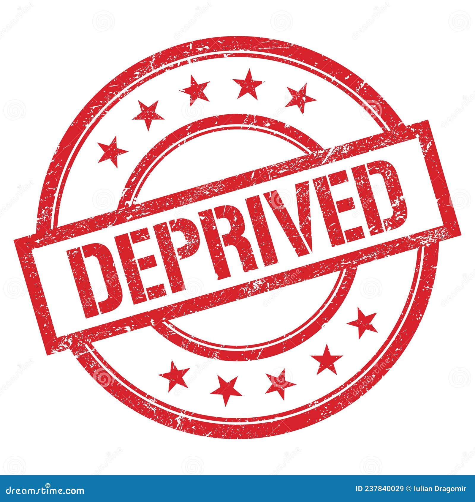 DEPRIVED Text Written on Red Vintage Stamp Stock Illustration ...