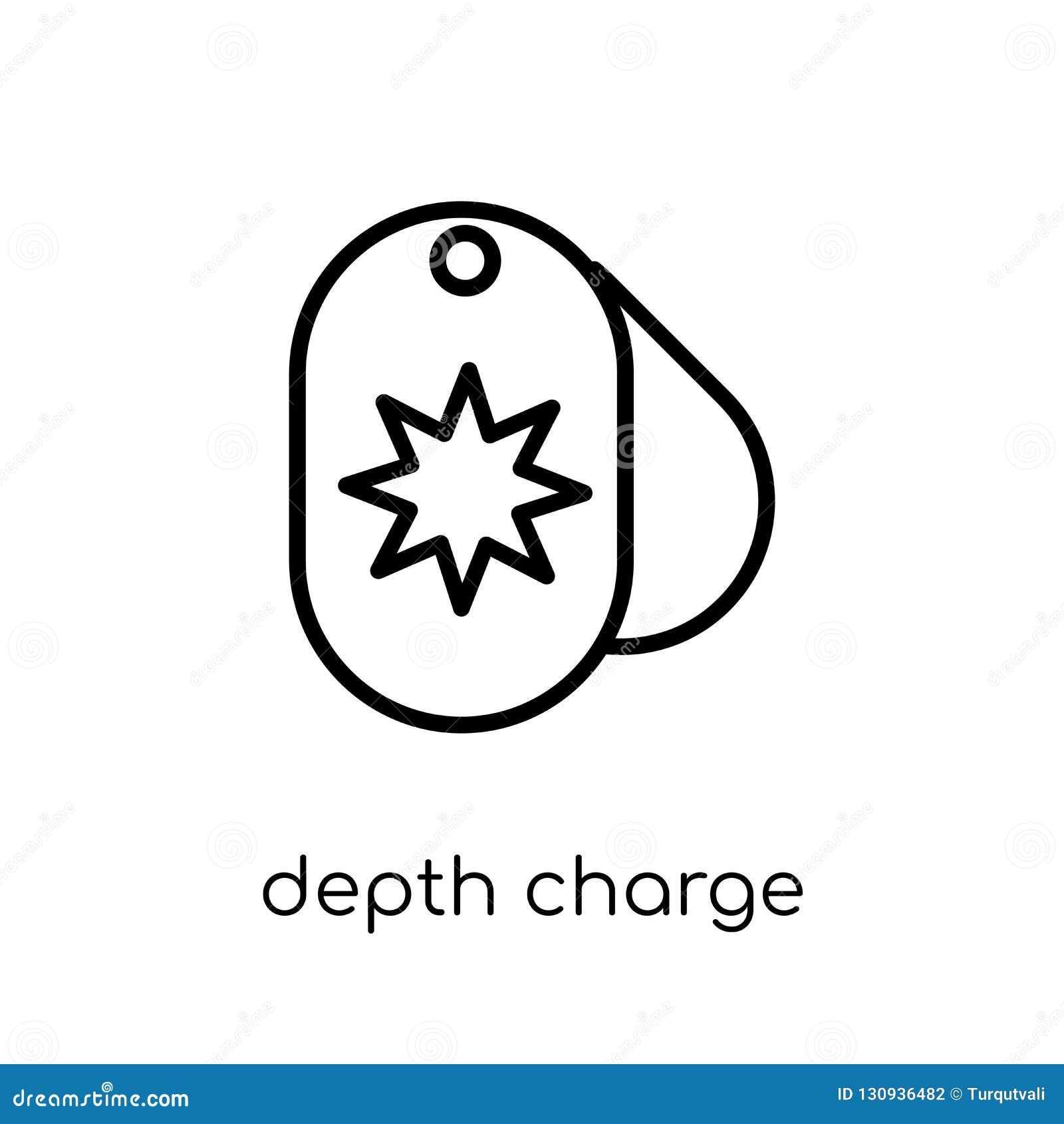 Depth Charge Icon. Trendy Modern Flat Linear Vector Depth Charge Stock Vector - Illustration of ...
