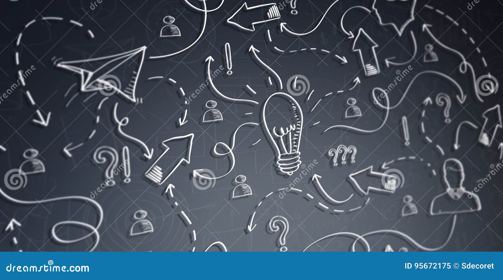 Depth of Field on a Hand Drawn Project Presentation Stock Illustration ...