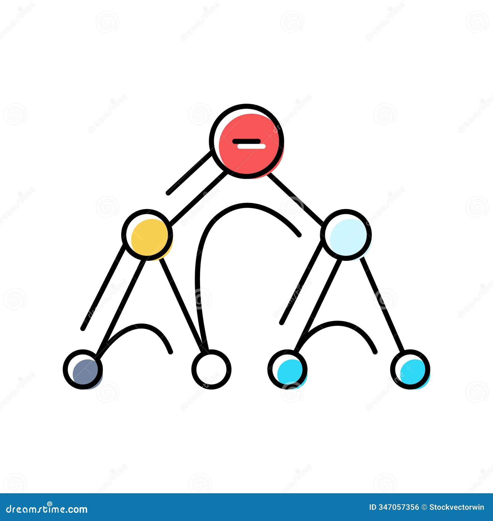 Depth First Search Dfs Color Icon Vector Illustration Stock ...