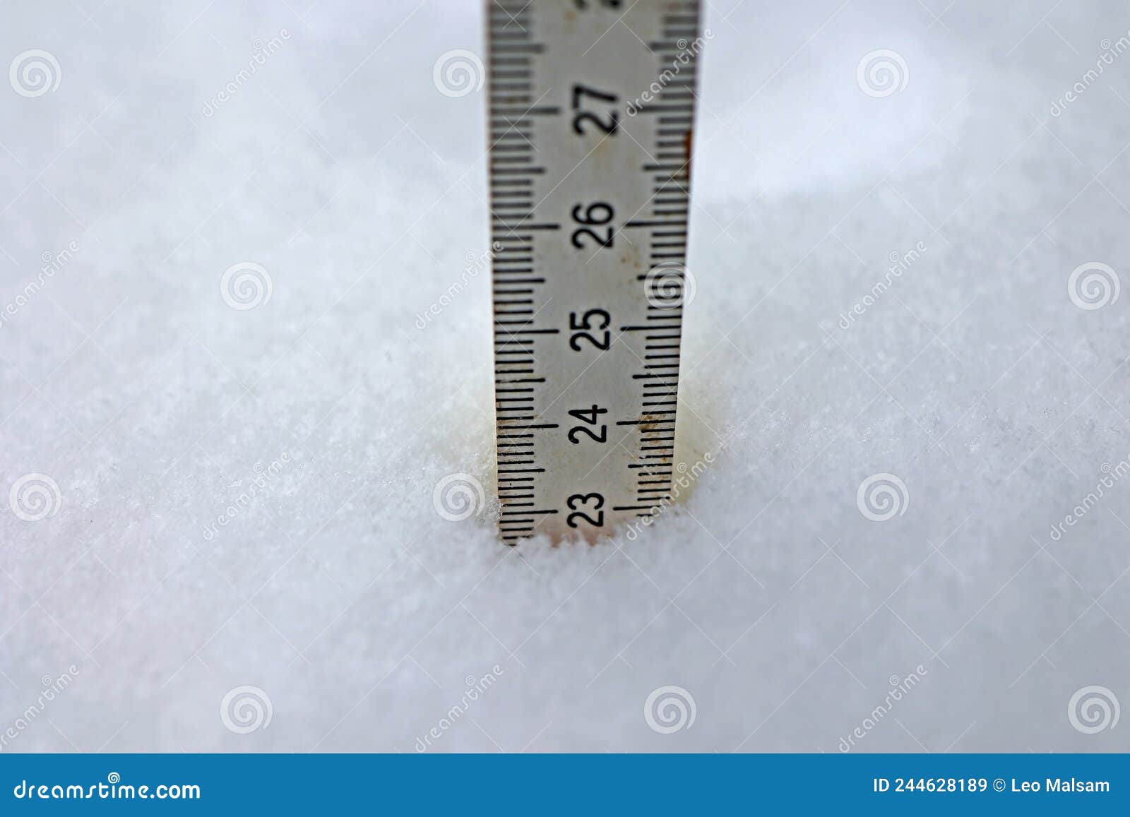 Depth of Freshly Fallen Snow a Meter Stick Stock Image - Image of ...