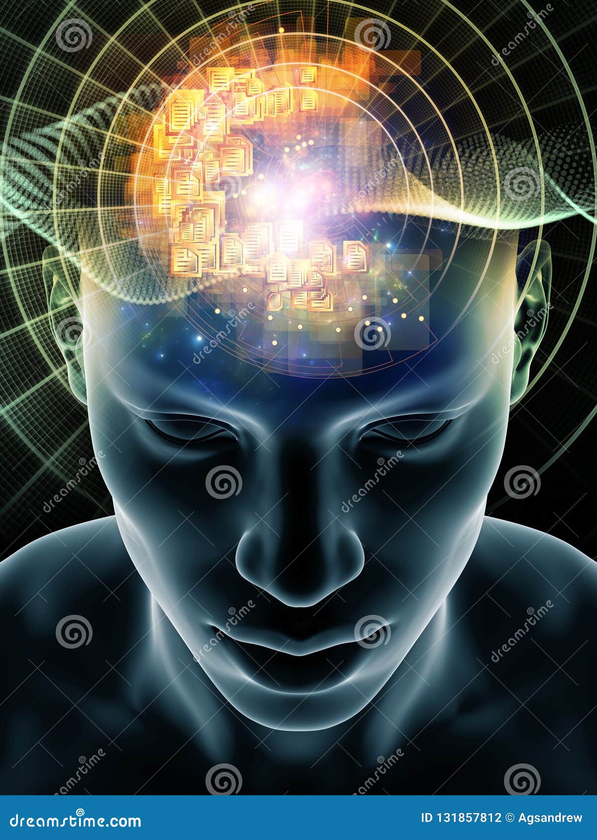 Depth of Human Mind stock illustration. Illustration of development ...