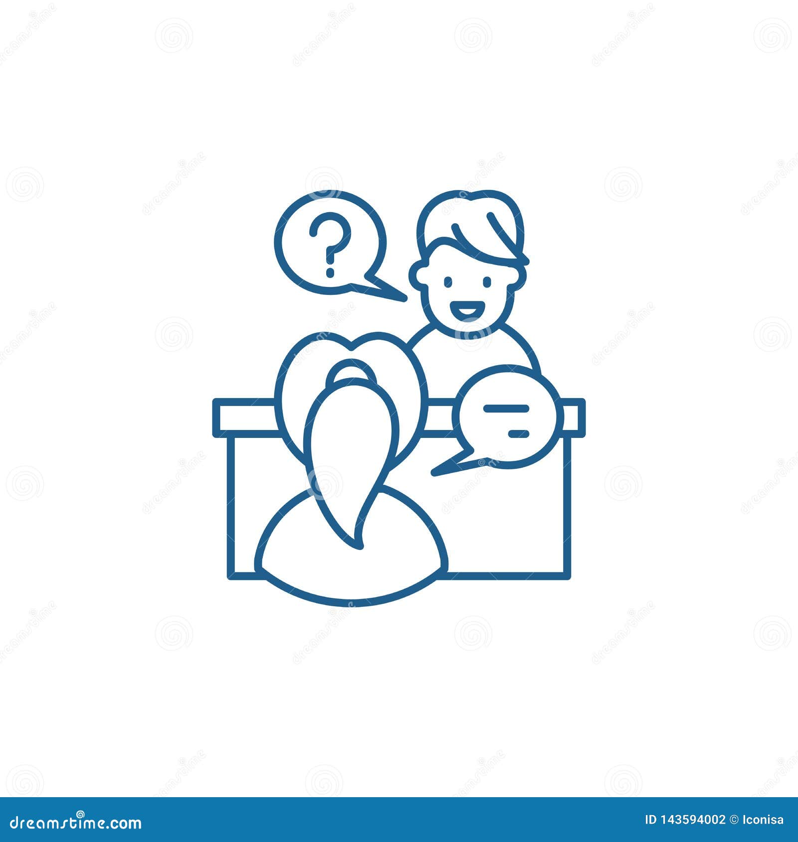 In Depth Interview Line Icon Concept. In Depth Interview Flat Vector ...