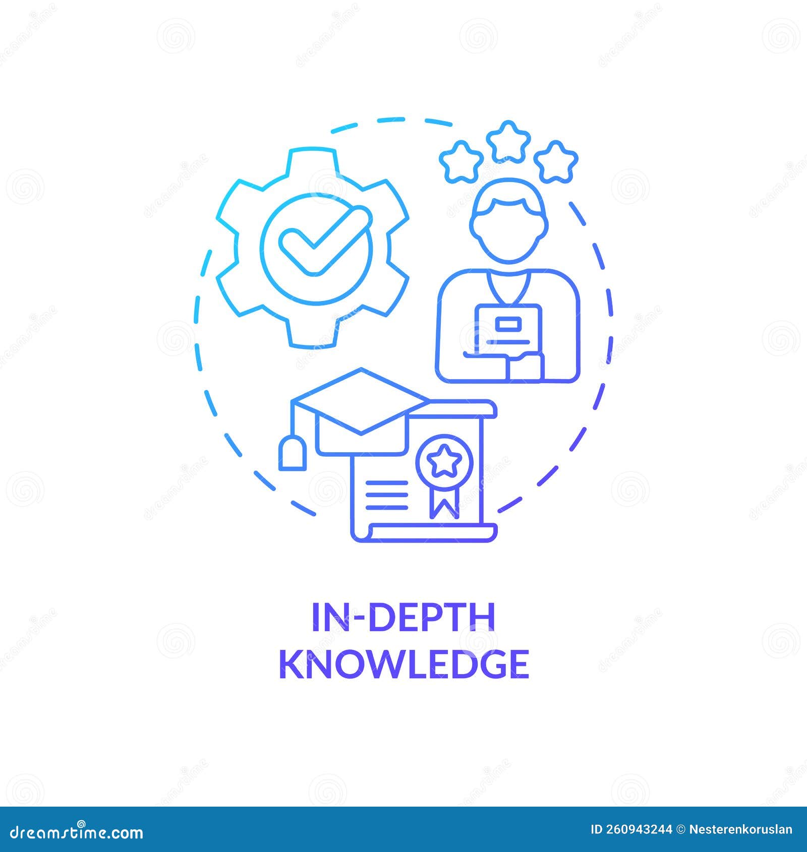 In Depth Knowledge Blue Gradient Concept Icon Stock Vector ...