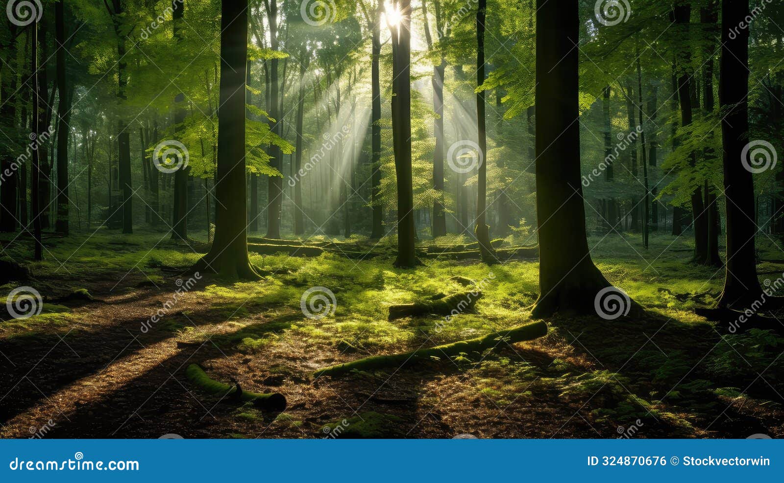 Depth Light Shining through Forest Stock Photo - Image of patterns ...