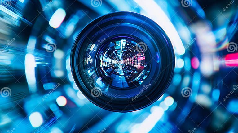 An in-depth Look at a Camera Lens, Highlighting Its Inner Workings ...