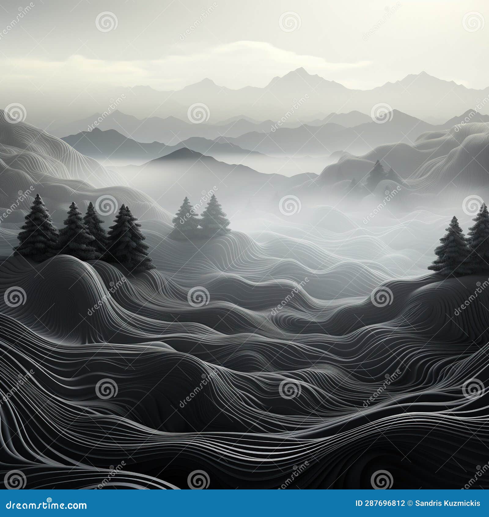 Depth Map of the Landscape, Black and White Stock Photo - Image of moon ...