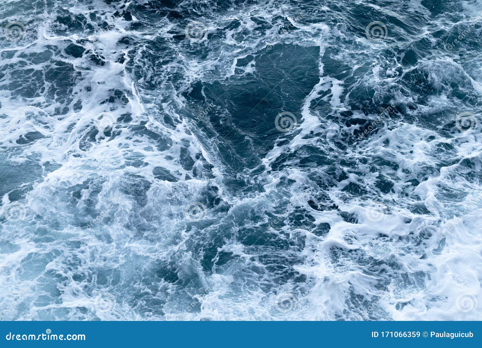 The Depth of the Ocean and the Foam of the Waves Seen from Above Stock ...