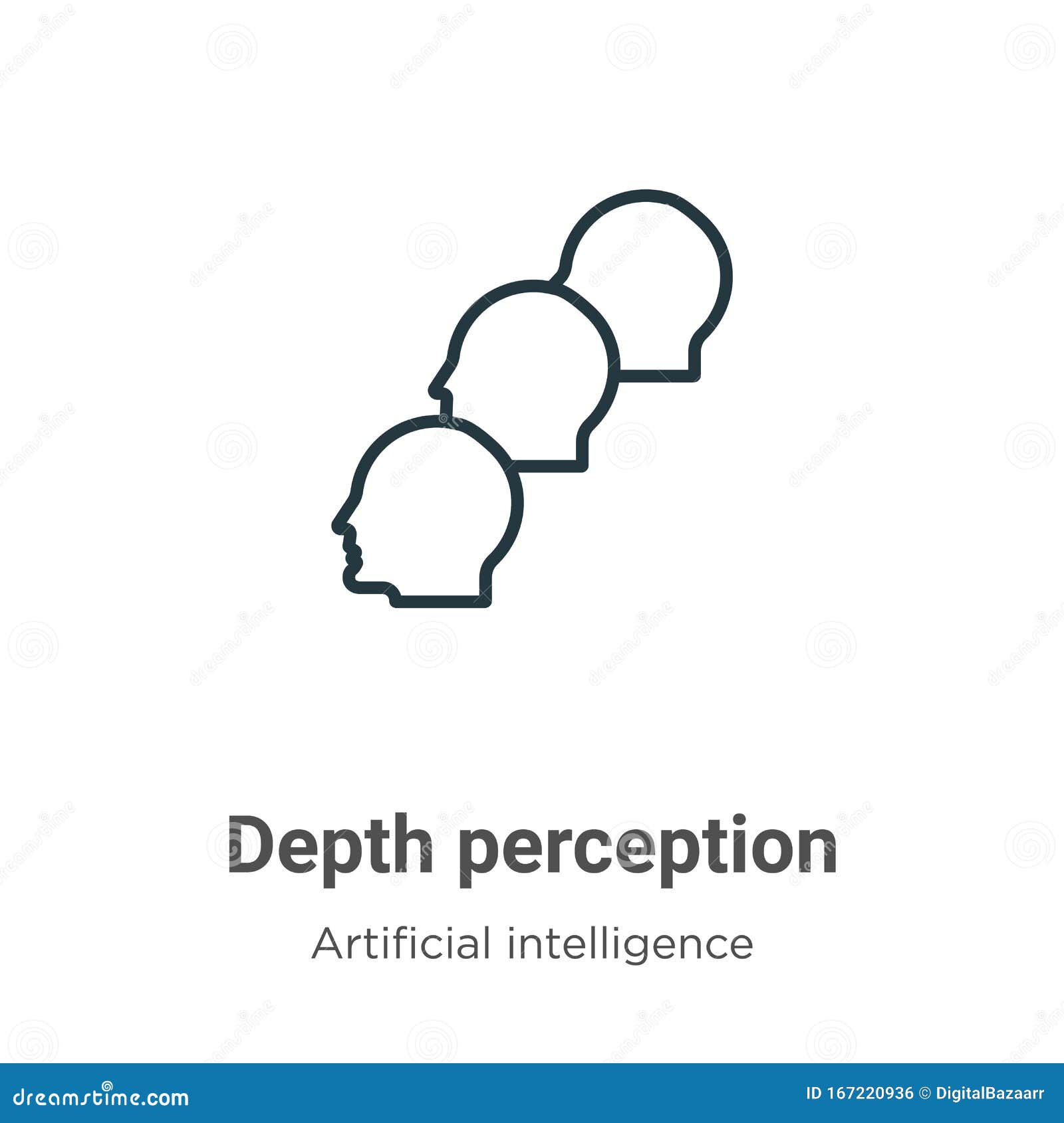 Depth Perception Outline Vector Icon. Thin Line Black Depth Perception Icon, Flat Vector Simple ...