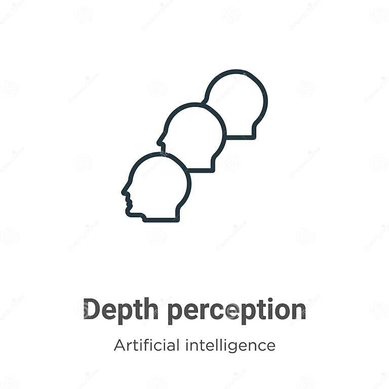 Depth Perception Outline Vector Icon. Thin Line Black Depth Perception ...