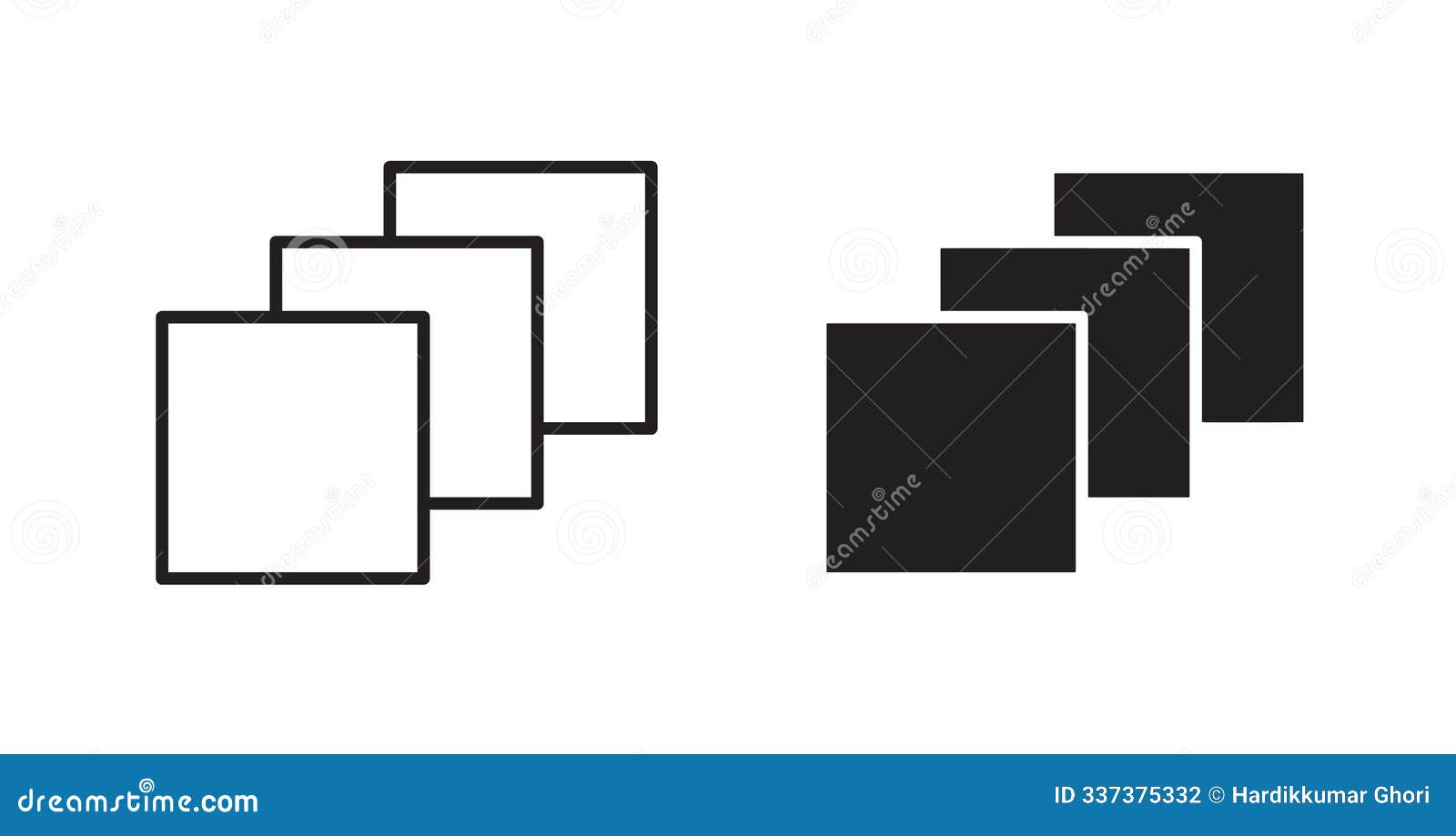 Depth Perception Thin Line Vector Icon Set Stock Vector - Illustration ...