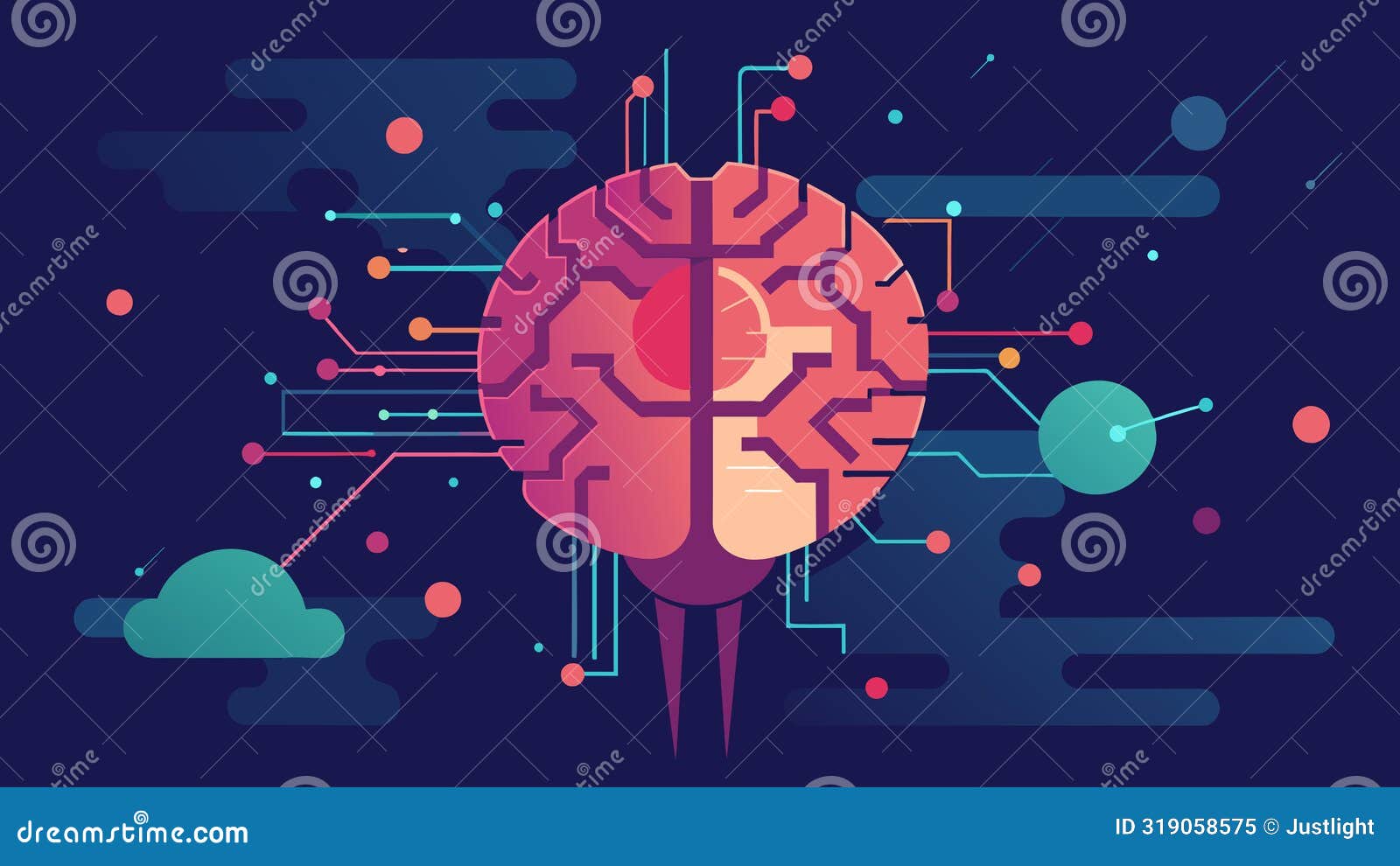 In The Depths Of The Digital Brain Data Was Broken Down And Analyzed At ...