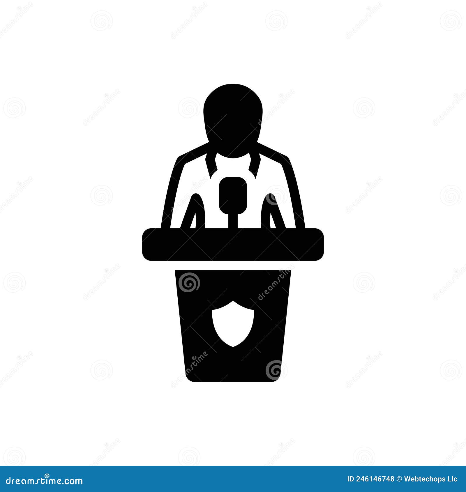 Black Solid Icon for Deputy, Speaker and Delegate Stock Vector ...