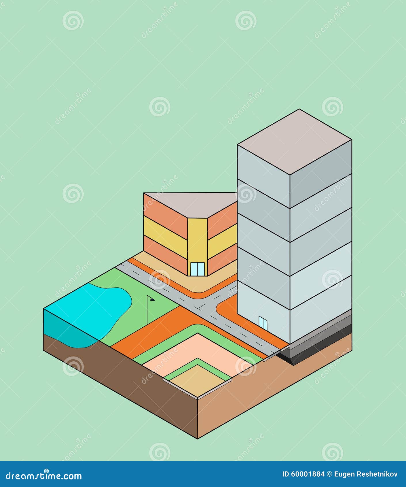 Der Abschnitt Der Nachbarschaft Stock Abbildung - Illustration von ...