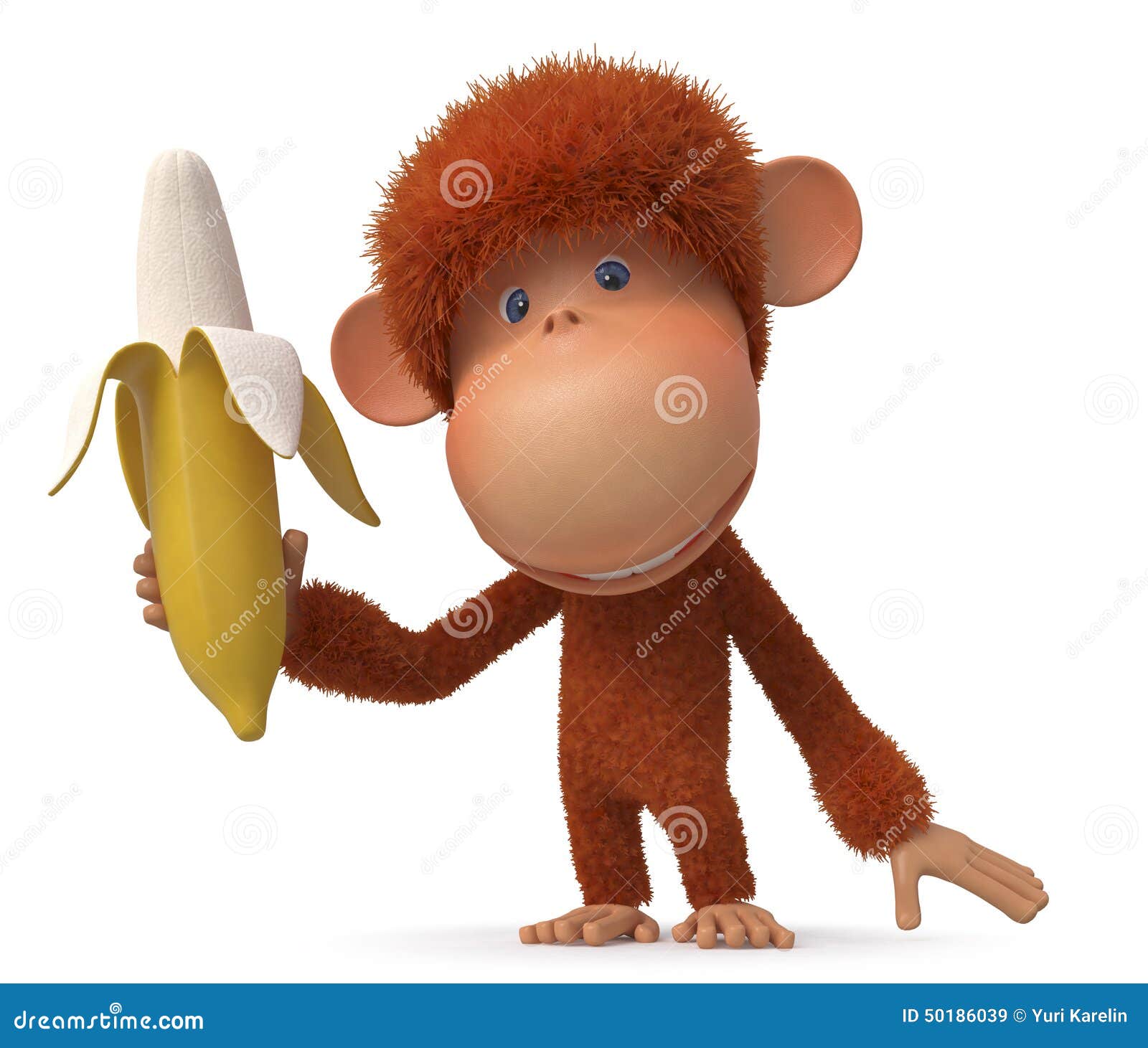 Der Affe mit Banane stock abbildung. Illustration von traditionell ...
