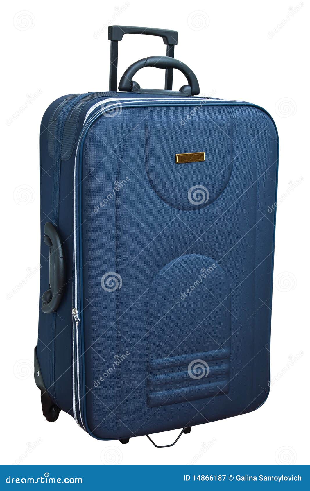 Der blaue Koffer stockbild. Bild von gepackt, fremd, frontseite - 14866187