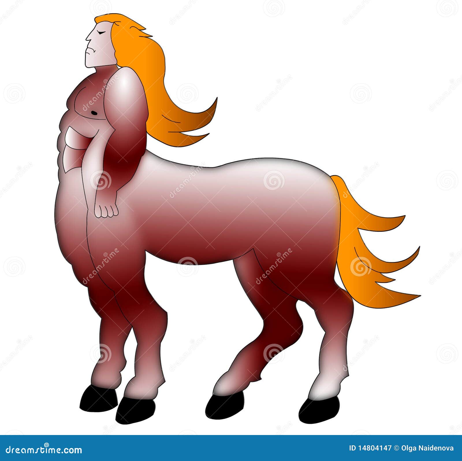 Der brennende Zentaur stock abbildung. Illustration von klassisch ...