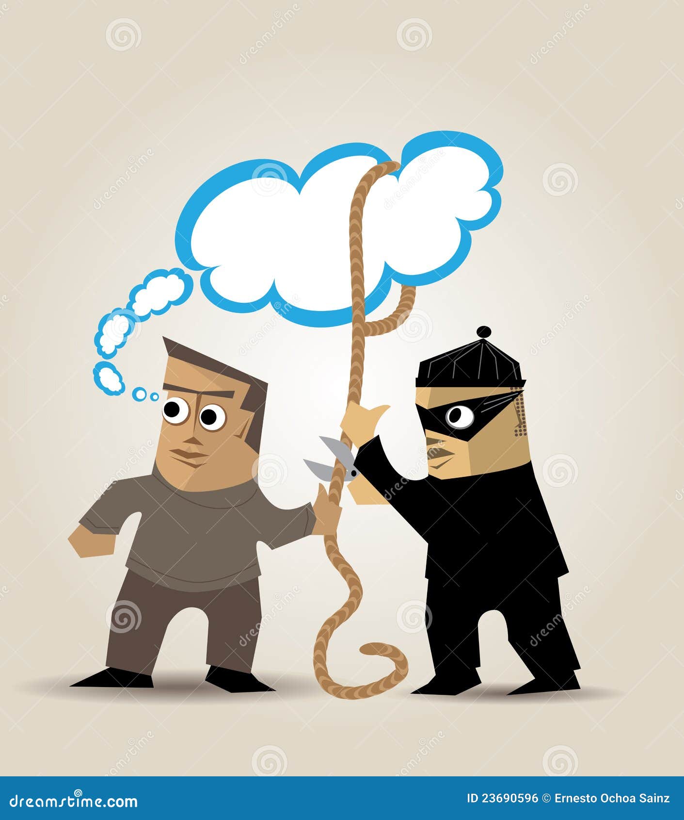 Der Dieb von Ideen vektor abbildung. Illustration von unterschlagung ...