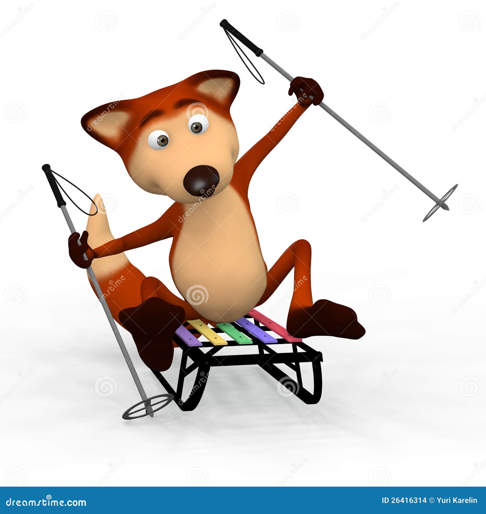 Der Feuerfuchs Strebt Ein Laufwerk an. Stock Abbildung - Illustration ...