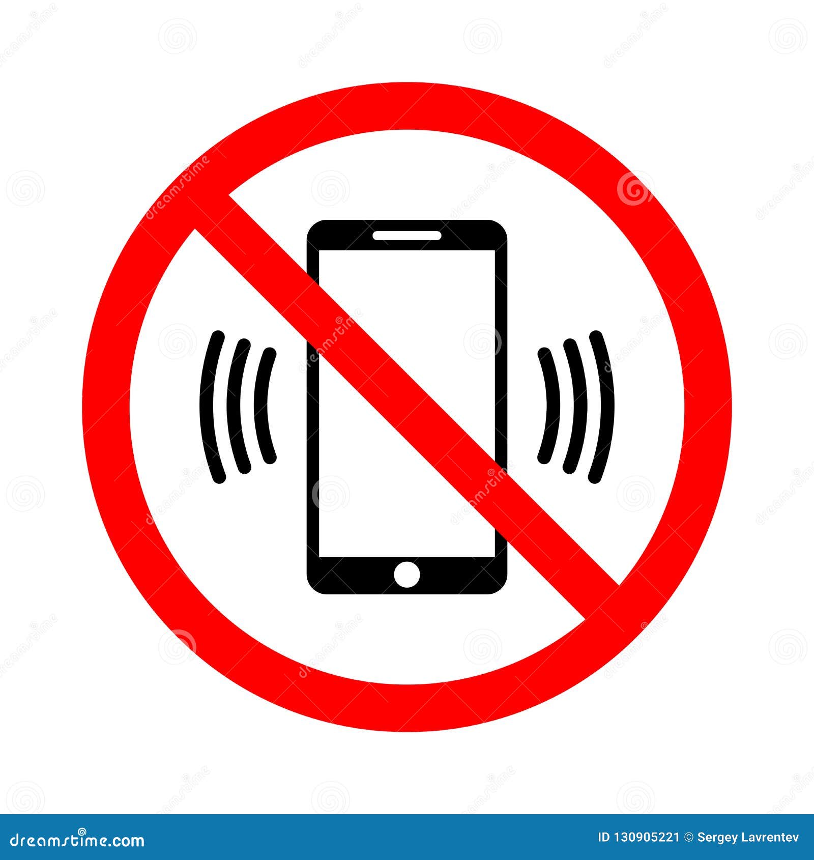 Der Gebrauch Von Einem Handy Wird Verboten Vektor Abbildung ...