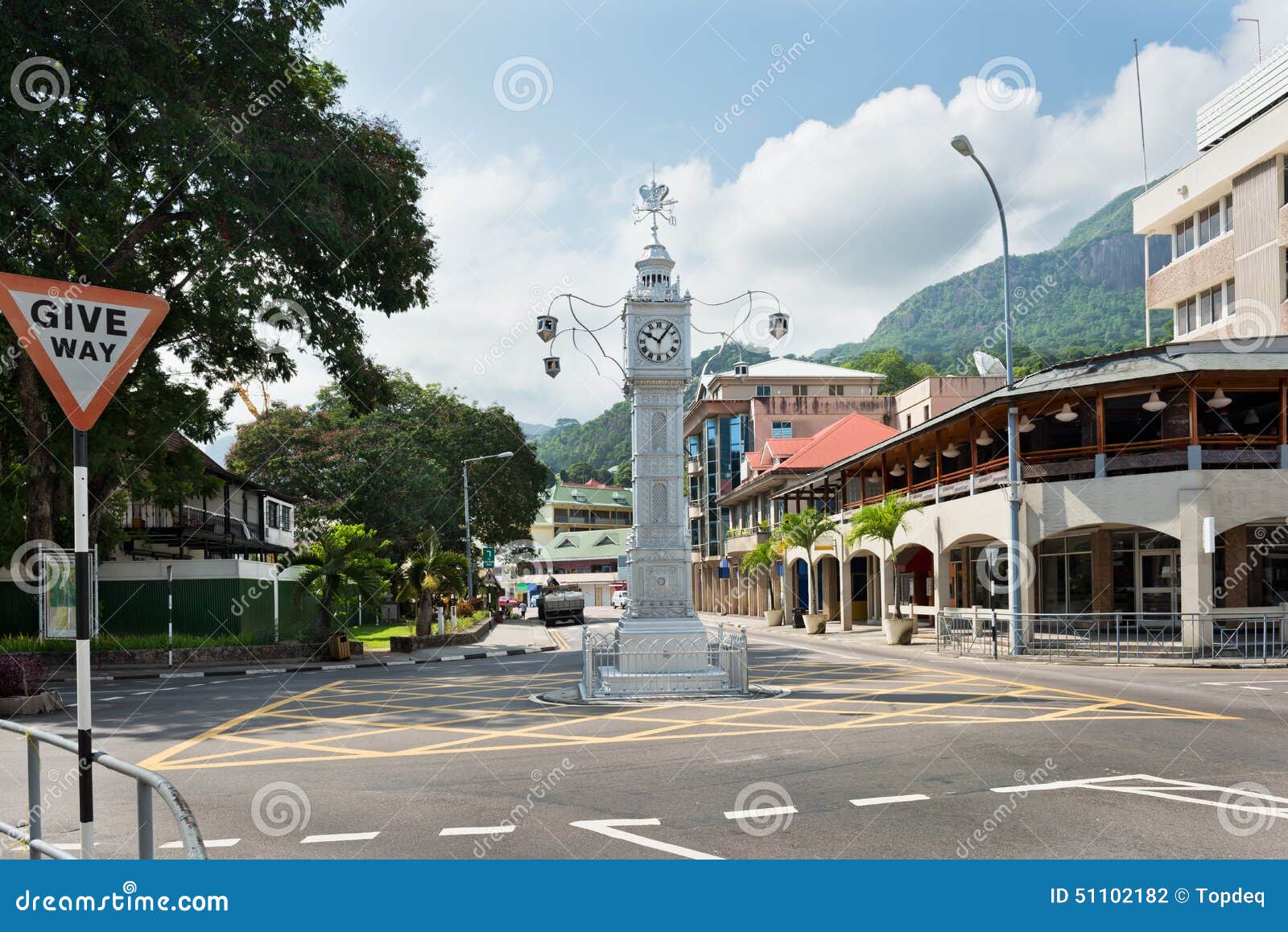 Der Glockenturm Von Victoria, Seychellen Stockfoto - Bild von denkmal ...