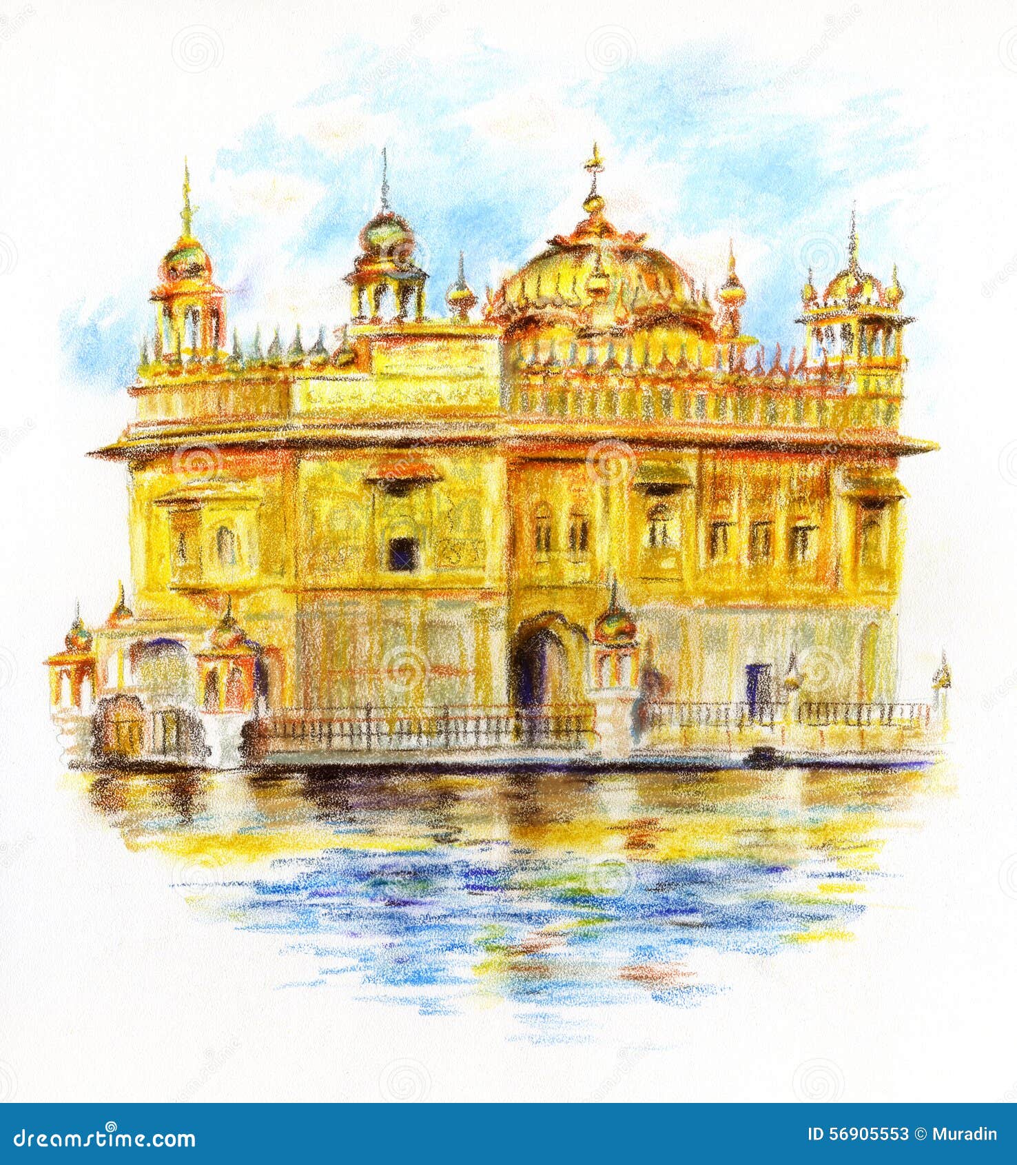 Der Goldene Tempel Sri Harmandir Sahib Stock Abbildung - Illustration ...