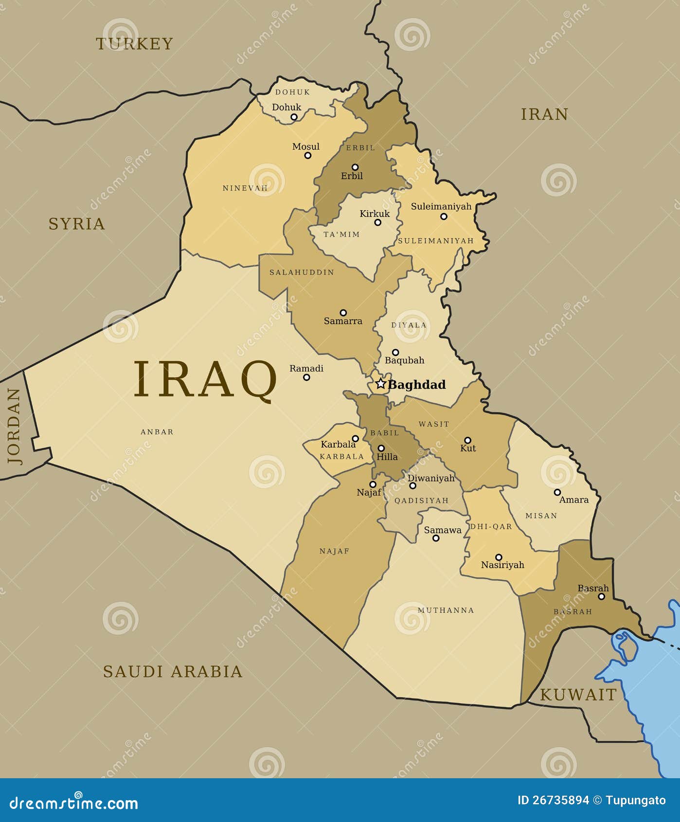 Der Irak vektor abbildung. Illustration von abbildung - 26735894